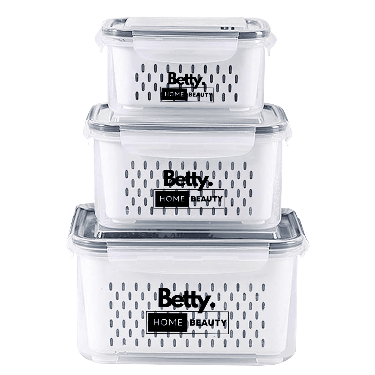 BHB - Airtight Storage Container Set with Strainer Inserts (3 Piece ...